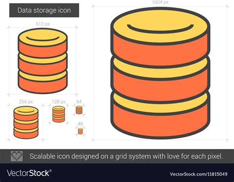 Data Storage Line Icon Royalty Free Vector Image
