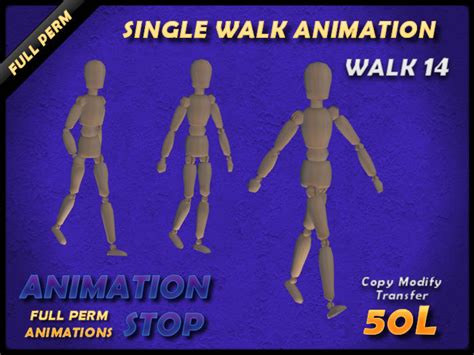 Second Life Marketplace Animation Stop Walk 14 Full Perm Box