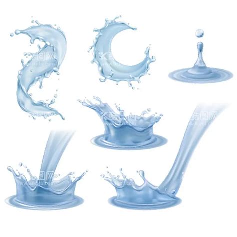 水相关 源文件下载【酷图网】水 手绘 卡通 水花 水滴 水元素 花瓣网
