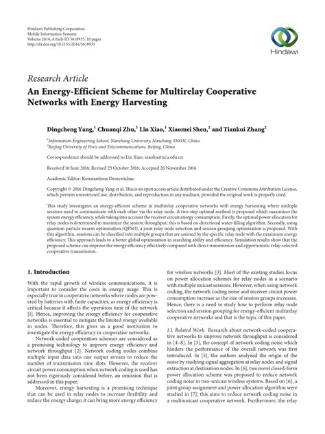 Pdf An Energy Efficient Scheme For Multirelay Cooperative Networks