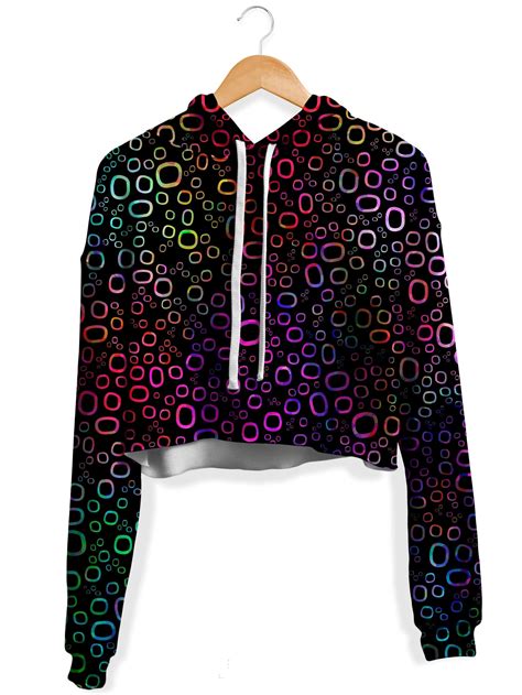 Trippy Color Journey Fleece Crop Hoodie Iedm