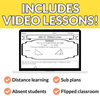 Law Of Sines And Cosines Triangle Area Notes And Worksheets For Grades