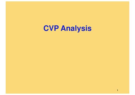 Cvp Analysis Ppt Powerpoint Presentation On Cost Volume Profit Analysis Cvp Analysis