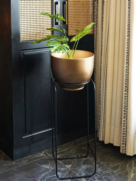 Buy THE ARTMENT Gold Toned Metal Floor Planter Planters For Unisex