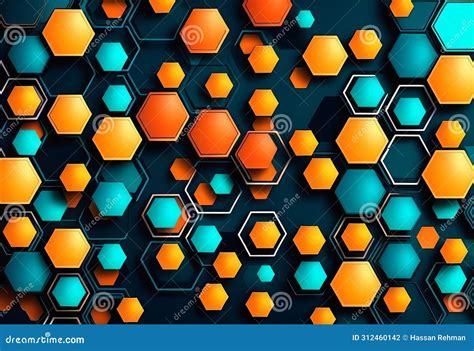 Abstract Technology Background With Hexagons Stock Illustration