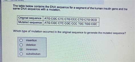 solved the table below contains the dna sequence for a