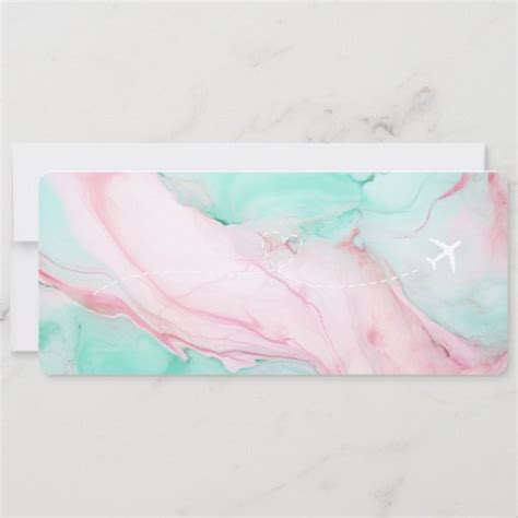Pastel Photo Save The Date Boarding Pass World Map Invitation Zazzle