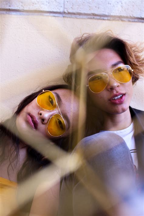 Yellow Glasses Yellow Prisms Yellow Background Full Spectrum People