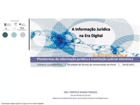 PPT A Informação Jurídica na Era Digital PowerPoint Presentation