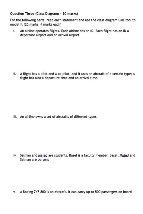 SOLVED Question Three Class Diagrams 20 Marks For The Following