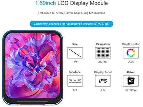 Waveshare 1 69inch Lcd Display Module 240×280 Ips Screen 262k Rgb Display Colors Spi