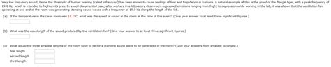 Solved Very Low Frequency Sound Below The Threshold Of Chegg