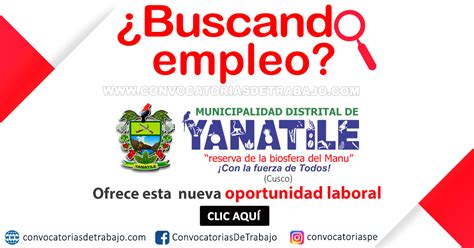 Municipalidad De Yanatile Convocatoria Cas N° 008 Analista En Las Personas Con Discapacidad