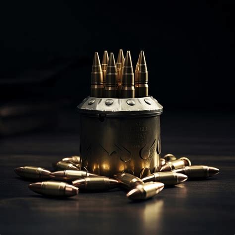 Premium Photo A Metal Container With Bullets In It