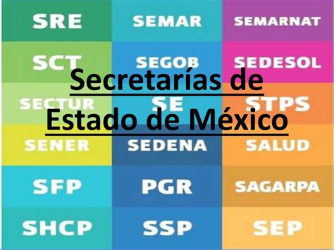 Secretarias De Estado Que Existen En México