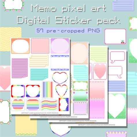 메모 픽셀 아트 스티커 위버딩