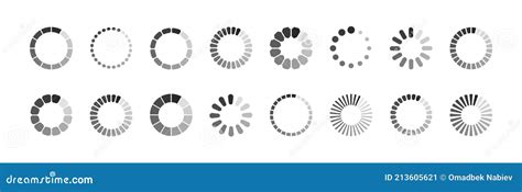 Set Of Vector Loading Icons Stock Vector Illustration Of Clipart Element