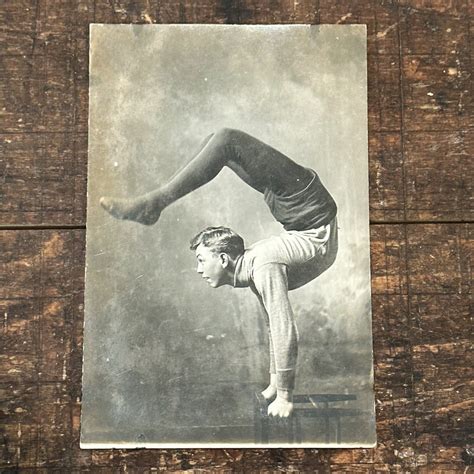 Antique Postcard Of Gymnast In Pretzel Pose Early 1900s Mad Van Antiques