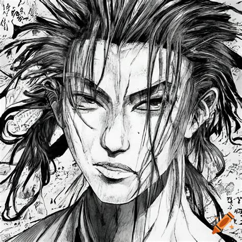 Manga Artwork Of Musashi Miyamoto With A Katana On Craiyon