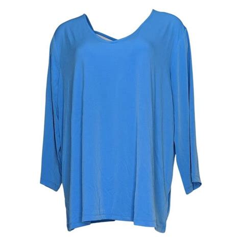 Susan Graver Tops Susan Graver Womens Plus Sz Top 3x Liquid Knit
