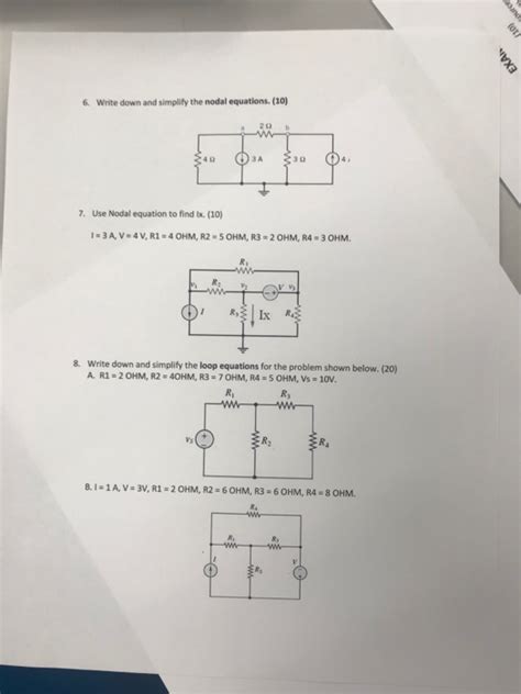 Solved 6 Write Down And Simplify The Nodal Equations 10 A Chegg