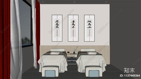 新中式spa会所su模型下载【id1137449364】知末su模型网