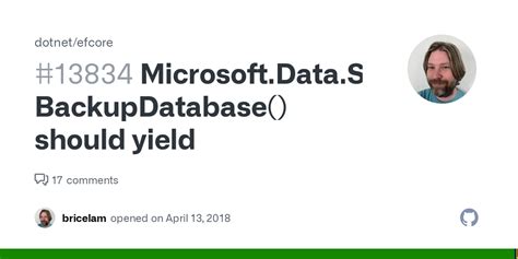 Microsoftdatasqlite Backupdatabase Should Yield · Issue 13834