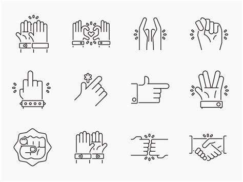60 Touchscreen Gestures Icon Set Flat Icons