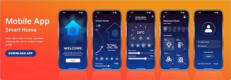 A Sleek Smart Home Application Interface Template Featuring Modern Icons And A Gradient Design