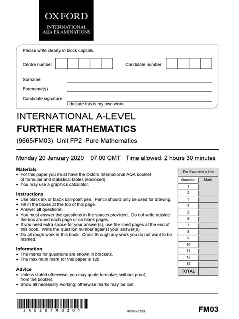 a level further maths unit 3 question paper jan20 pdf euclidean