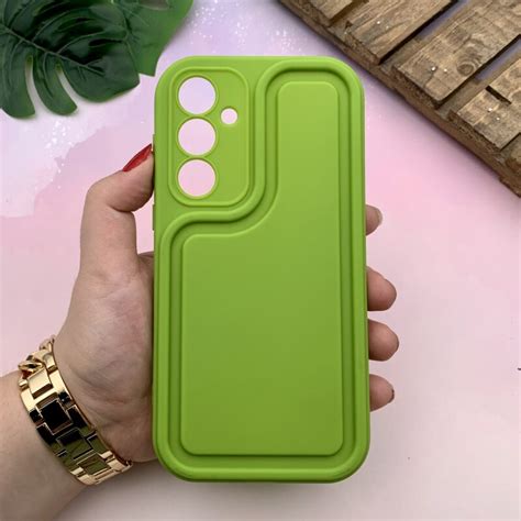 قاب گوشی Galaxy A35 سامسونگ سیلیکونی Solid Case منحنی اسپرت محافظ لنز دار سبز کد 95660 قاب سنتر