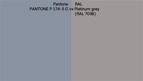 Pantone P 174 5 C Vs Ral Platinum Grey Ral 7036 Side By Side Comparison