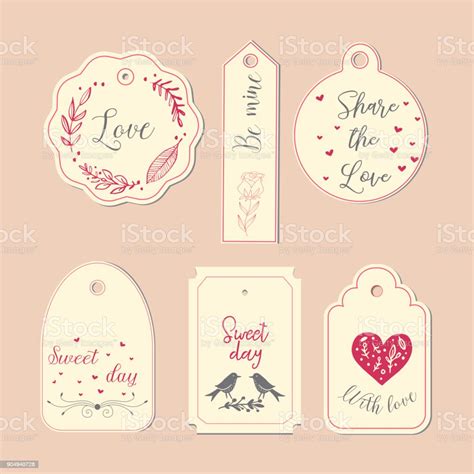 발렌타인 복고풍 색상 벡터 일러스트 레이 션에 대 한 낙서 심장 아이콘 귀여운 카드 디자인 요소에 대한 스톡 벡터 아트 및 기타