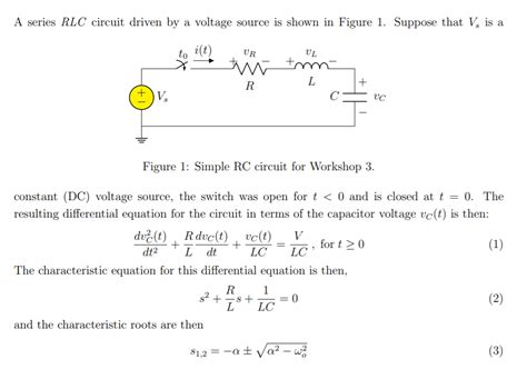 Solved A Series Rlc Circuit Driven By A Voltage Source Is