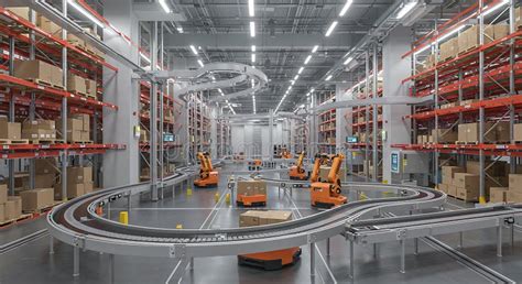 Automated Warehouse Robotics System Efficient Package Handling Stock