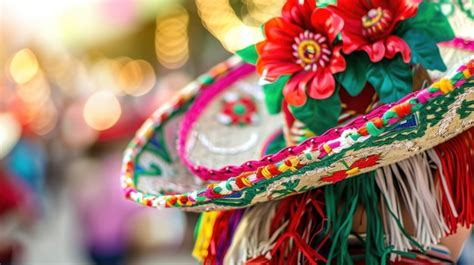 Premium Photo Colorful Mexican Sombrero Hat Decorated With Vibrant