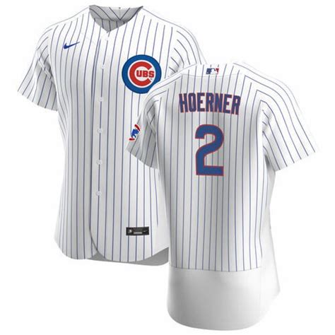 Mens Chicago Cubs 2 Nico Hoerner White Flex Base Stitched Jersey