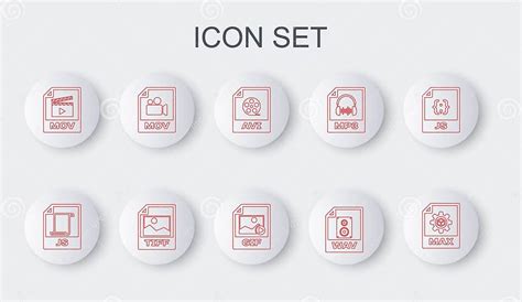 Set Line Max File Document Js Avi Wav Mov Tiff And  Icon