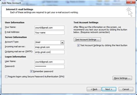Outlook 2010 Setup Imap Access For Gmail