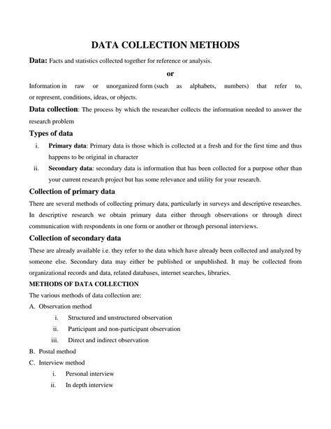 SOLUTION: Data collection methods - Studypool