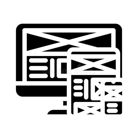 Mockup Ux Ui Design Glyph Icon Vector Illustration Stock Vector Illustration Of Experience