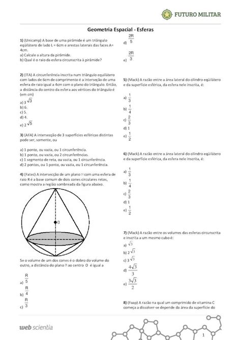 PDF Matematica Geometria Espacial Esferas Exercicios Gabarito DOKUMEN TIPS