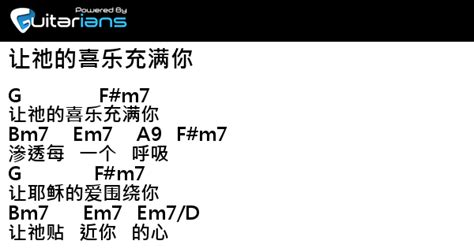 约书亚乐团 让祂的喜乐充满你 結他譜 Chord譜 吉他譜