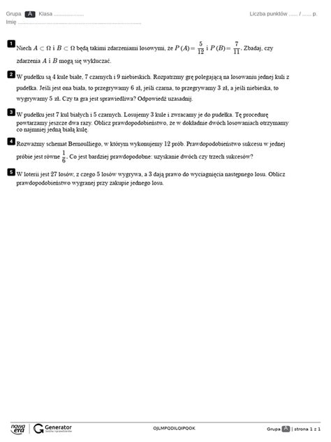 Grzesiek Test Bez Widocznej Punktacji Pdf