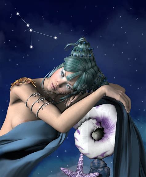 Serie Del Zodiaco Cáncer Stock De Ilustración Ilustración De