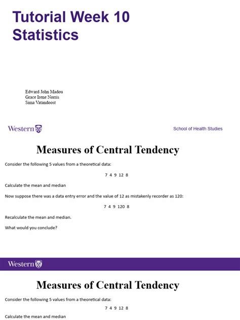 Tutorial Week 10 Statistics Answers Pdf Outlier Standard Error