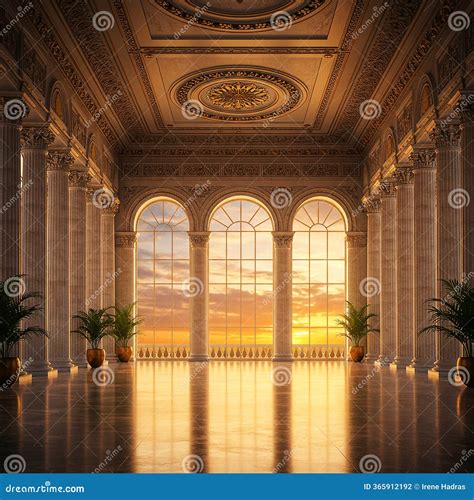 Neoclassical Architecture In A Futuristic Cyberspace Royalty Free