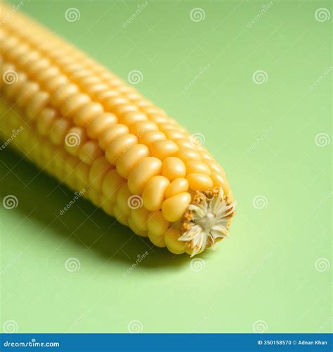 A Single Corn Kernel Close Up Showing Intricate Texture On A Pastel