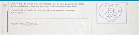 Solved K Let R S And T Be Subsets Of The Universal Set U Chegg