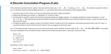 Solved Write A Discrete Convolution Function Myconv That